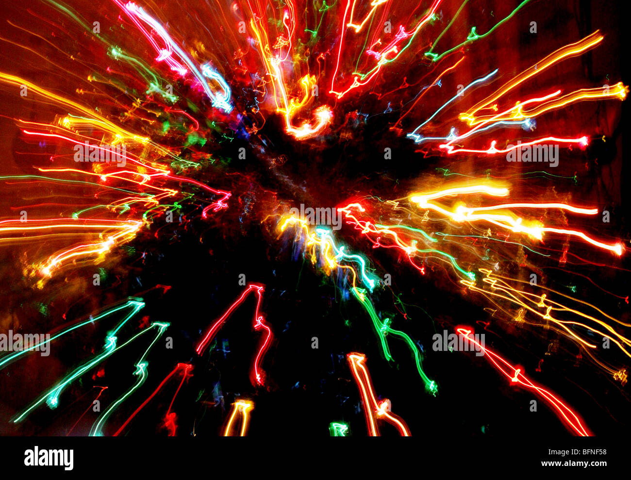 Colourful light trails Stock Photo - Alamy