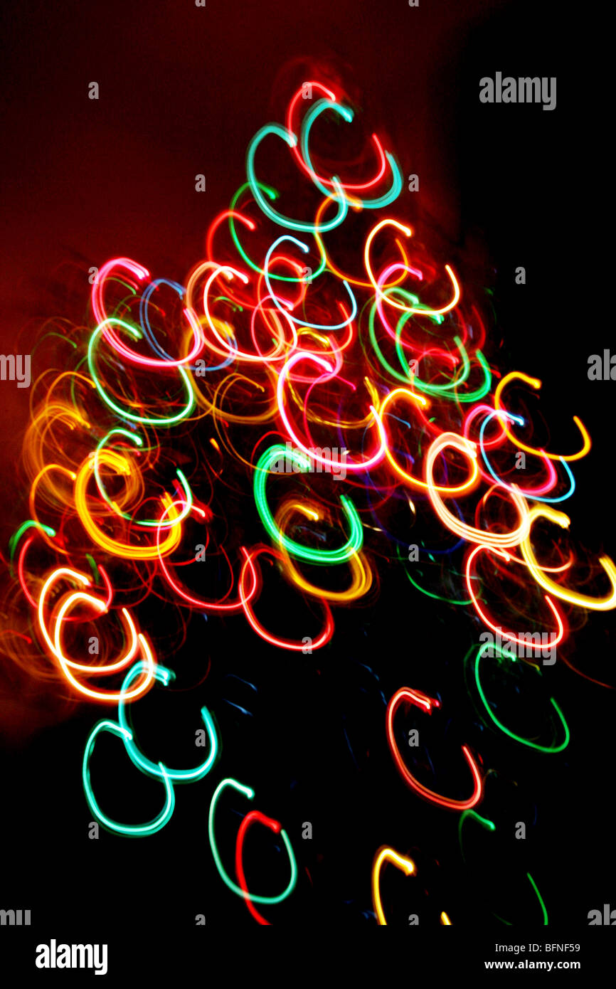 Colourful light trails Stock Photo - Alamy