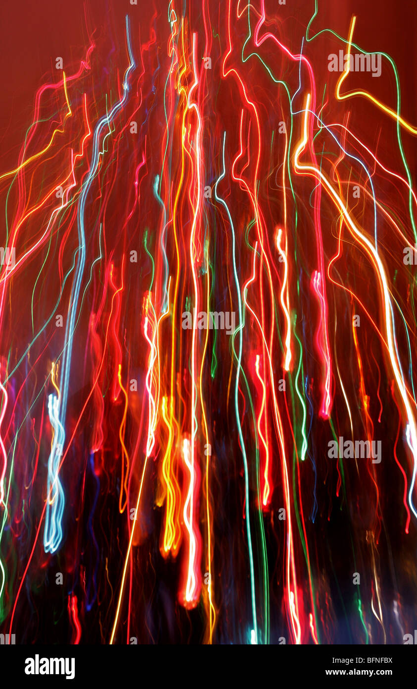 Colourful light trails Stock Photo - Alamy