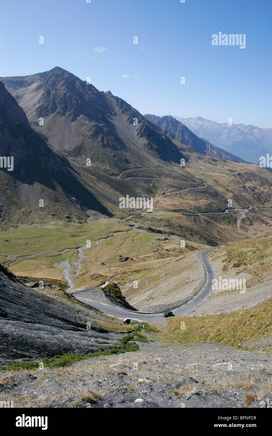 The Col du Tourmalet in the French Pyrenees, part of the Tour de France ...