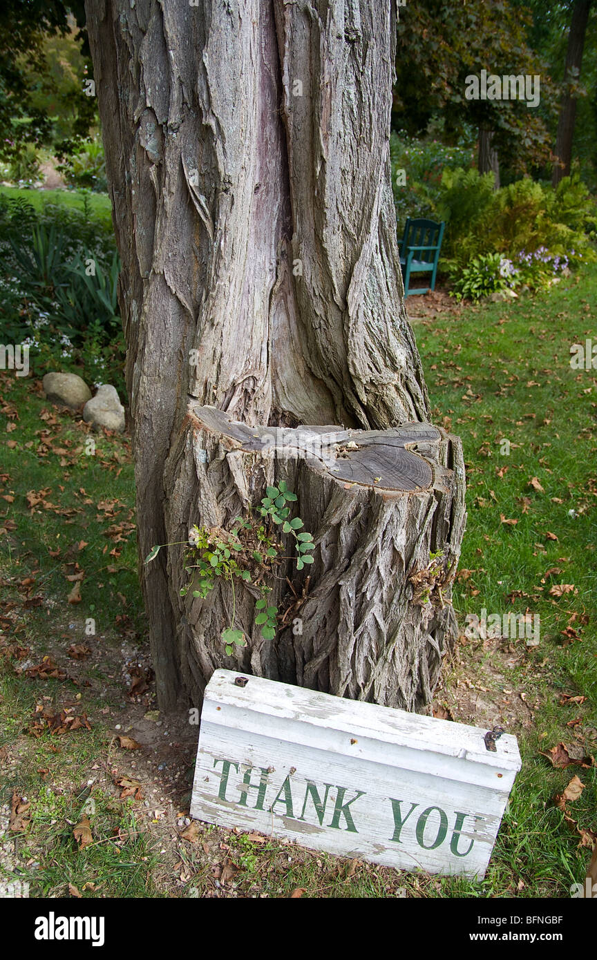 "Thank You" sign by a tree at the Green Briar Nature Center, near the ...