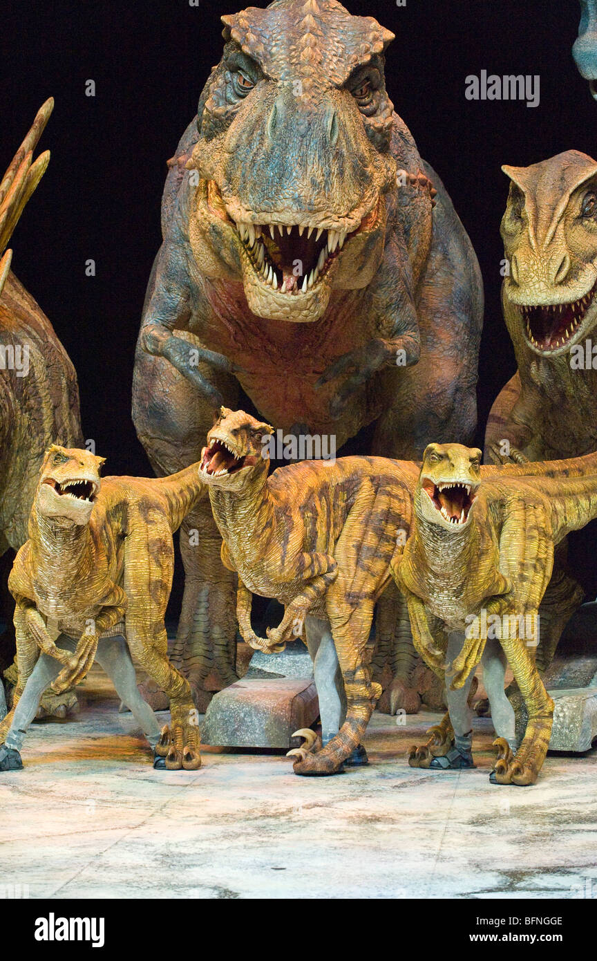A 20 foot Tyrannosaurus Rex and three Velociraptors featured in the ...