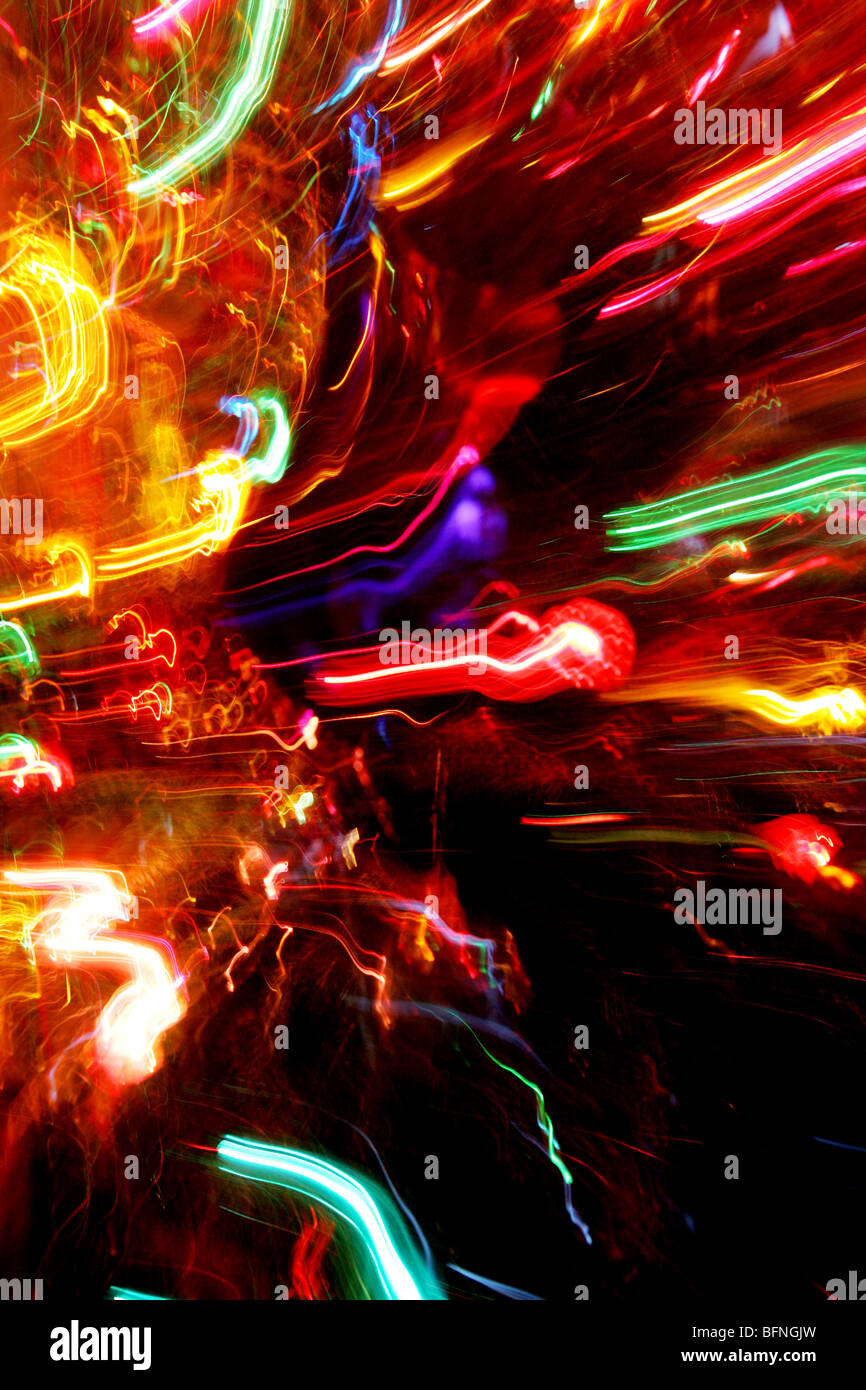 Colourful light trails Stock Photo - Alamy