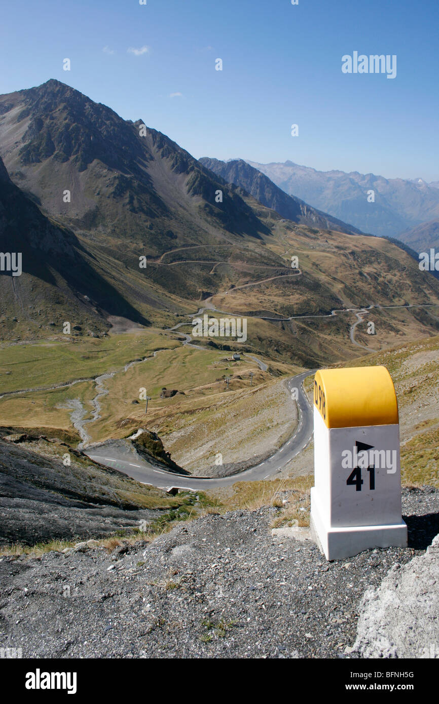 The Col du Tourmalet in the French Pyrenees, part of the Tour de France ...