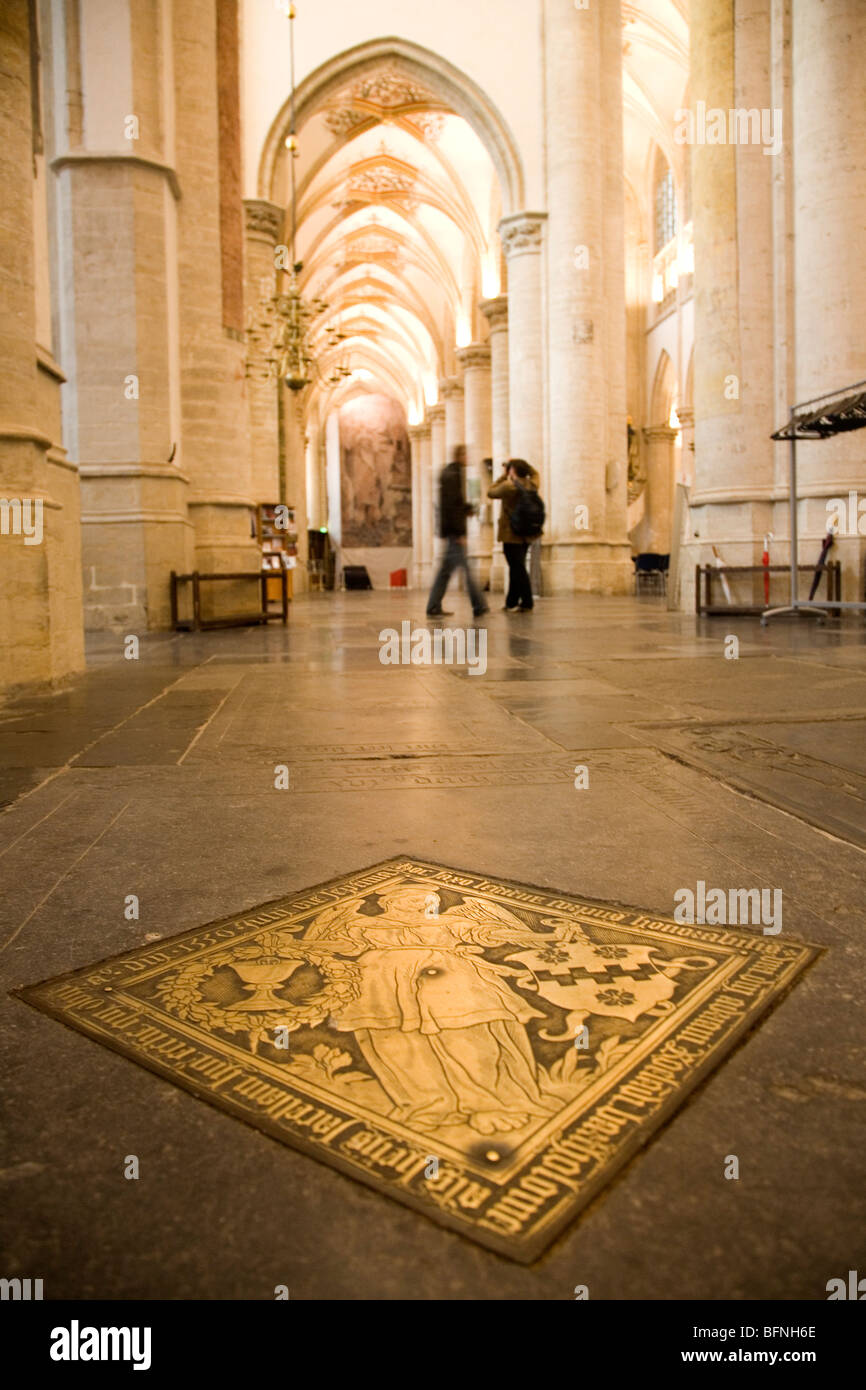 People visit the historic Grote Kerk in Breda, the Netherlands Stock ...