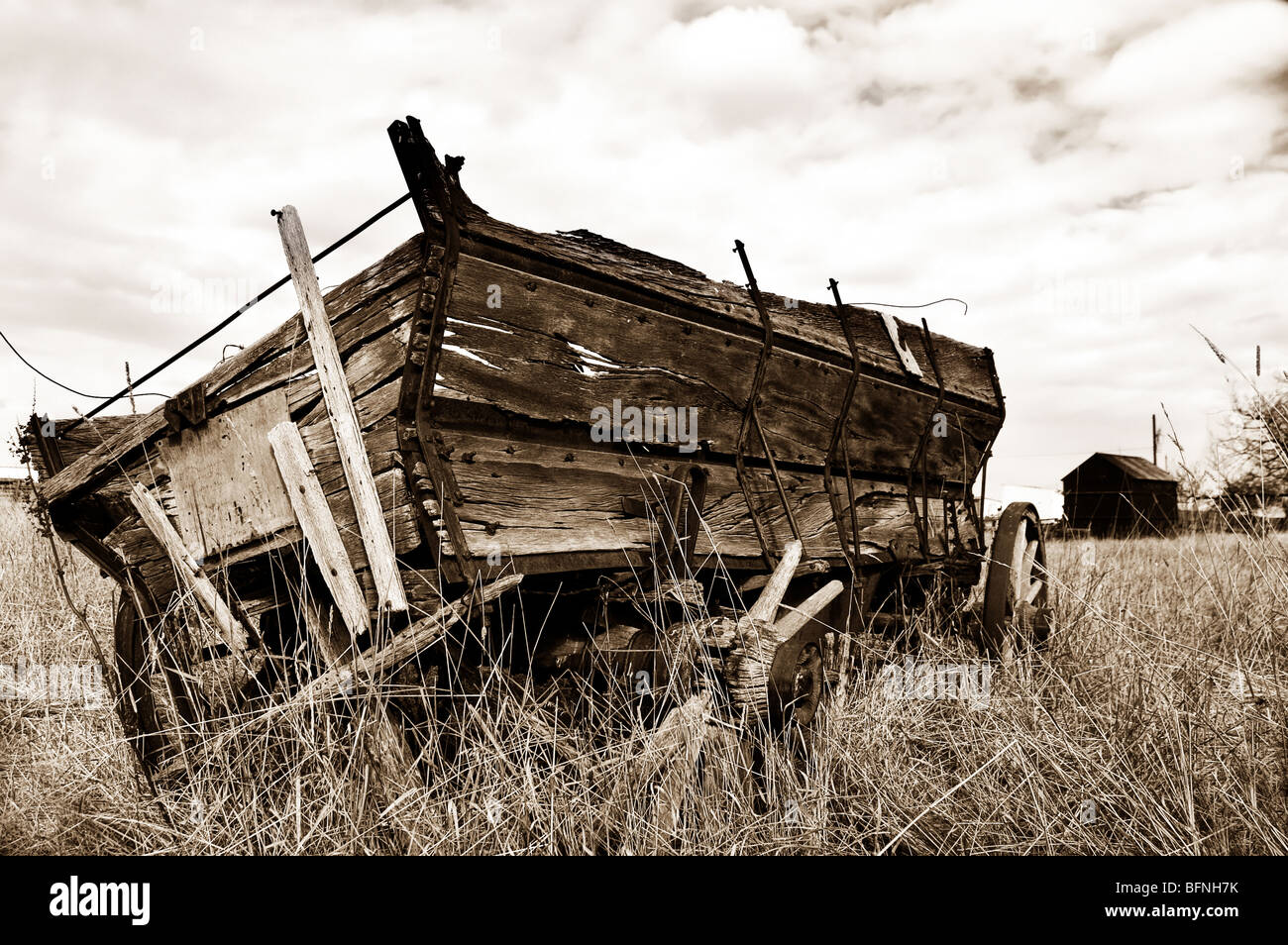Old antique grain wagon hi-res stock photography and images - Alamy