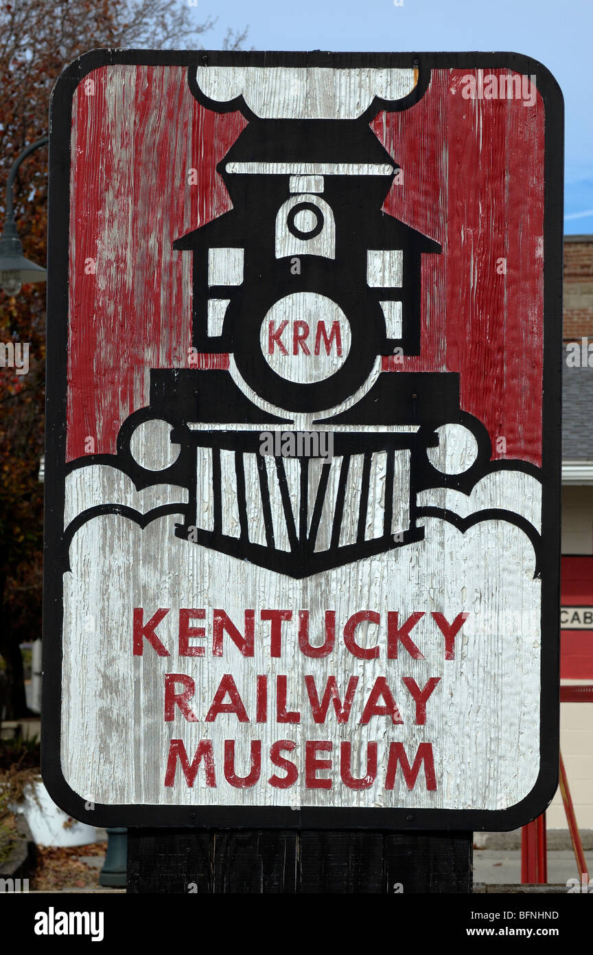Sign for the Kentucky Railway Museum in New Haven, Kentucky, USA Stock ...
