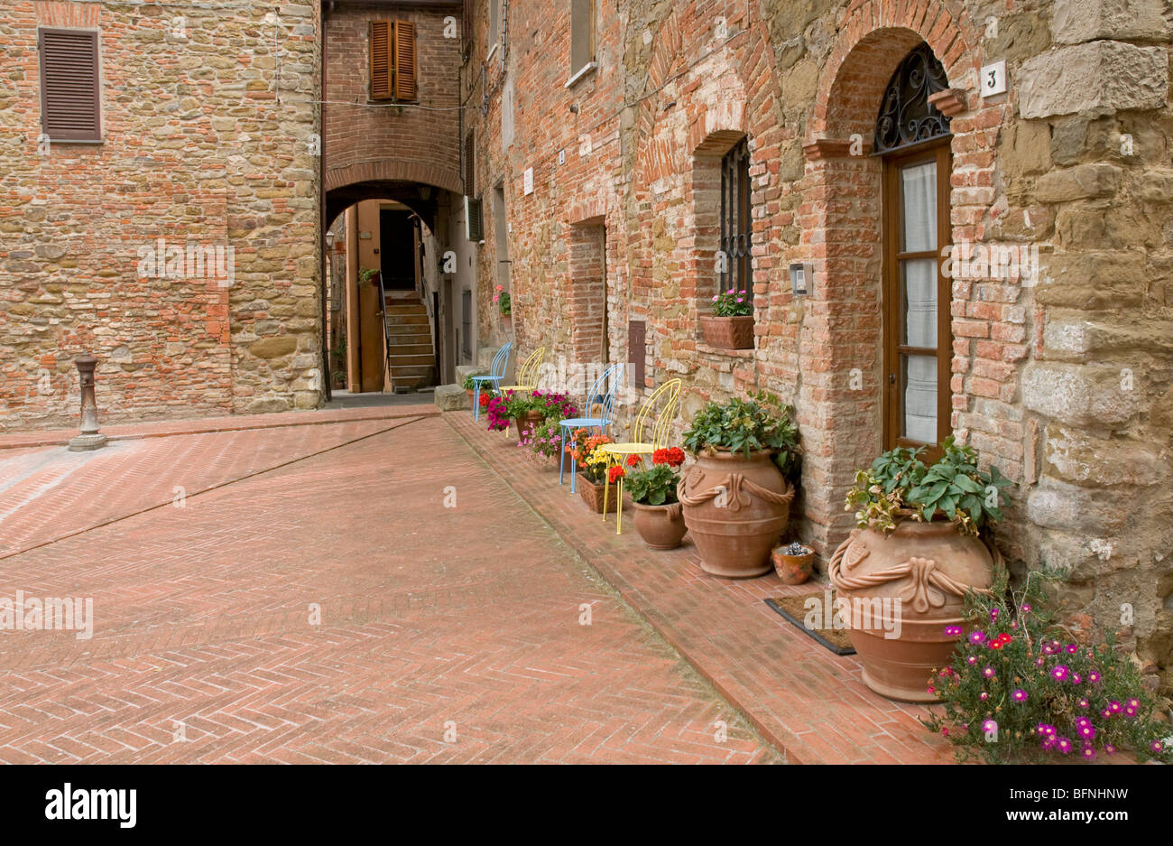 Attractive street scene in Panicale, Umbria Stock Photo - Alamy