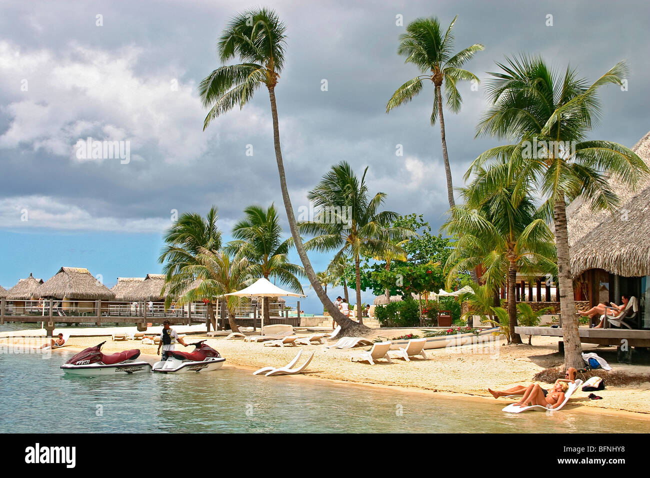 Beach at Moorea Pearl Resort, Moorea, Tahiti Stock Photo - Alamy