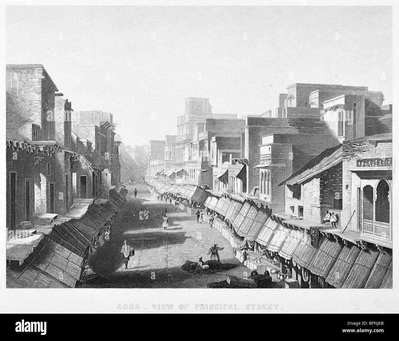 Agra, view of the principal street Stock Photo - Alamy