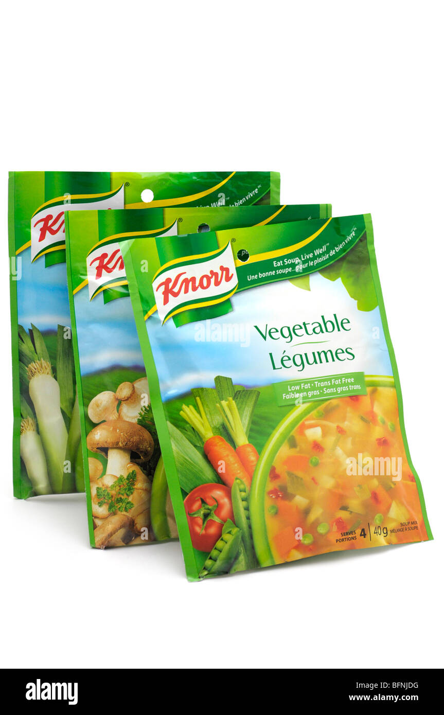 Packets of dry Soup Mix Stock Photo - Alamy