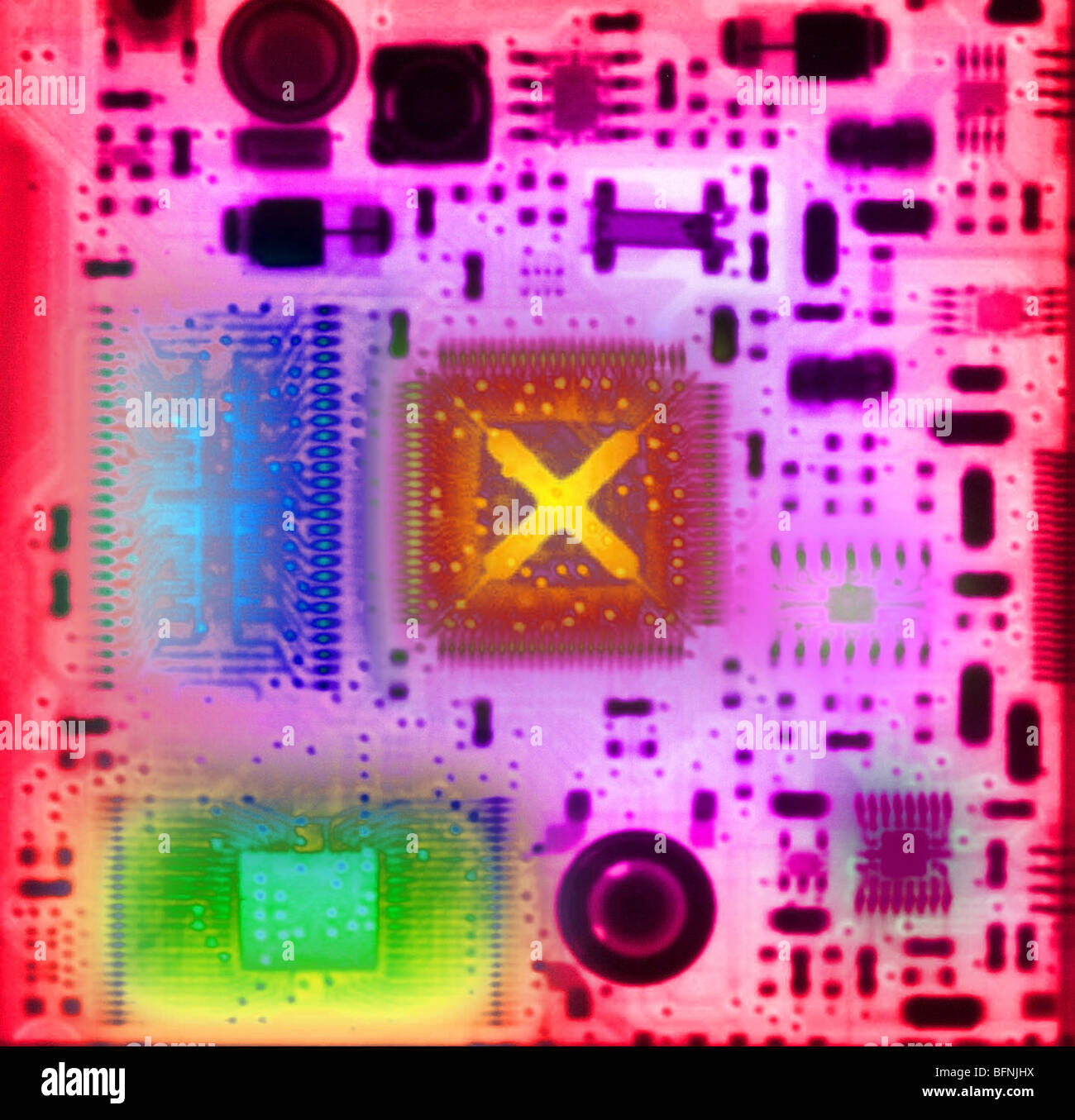 color enhanced computer chip Stock Photo - Alamy