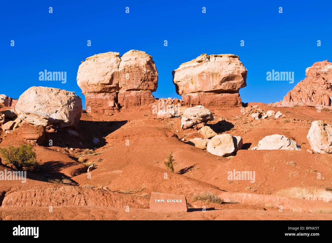 Twin Rocks, Capitol Reef National Park, Utah Stock Photo - Alamy