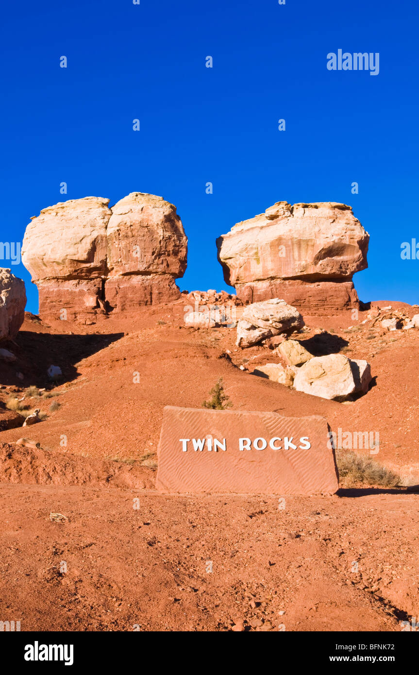 Twin Rocks, Capitol Reef National Park, Utah Stock Photo - Alamy