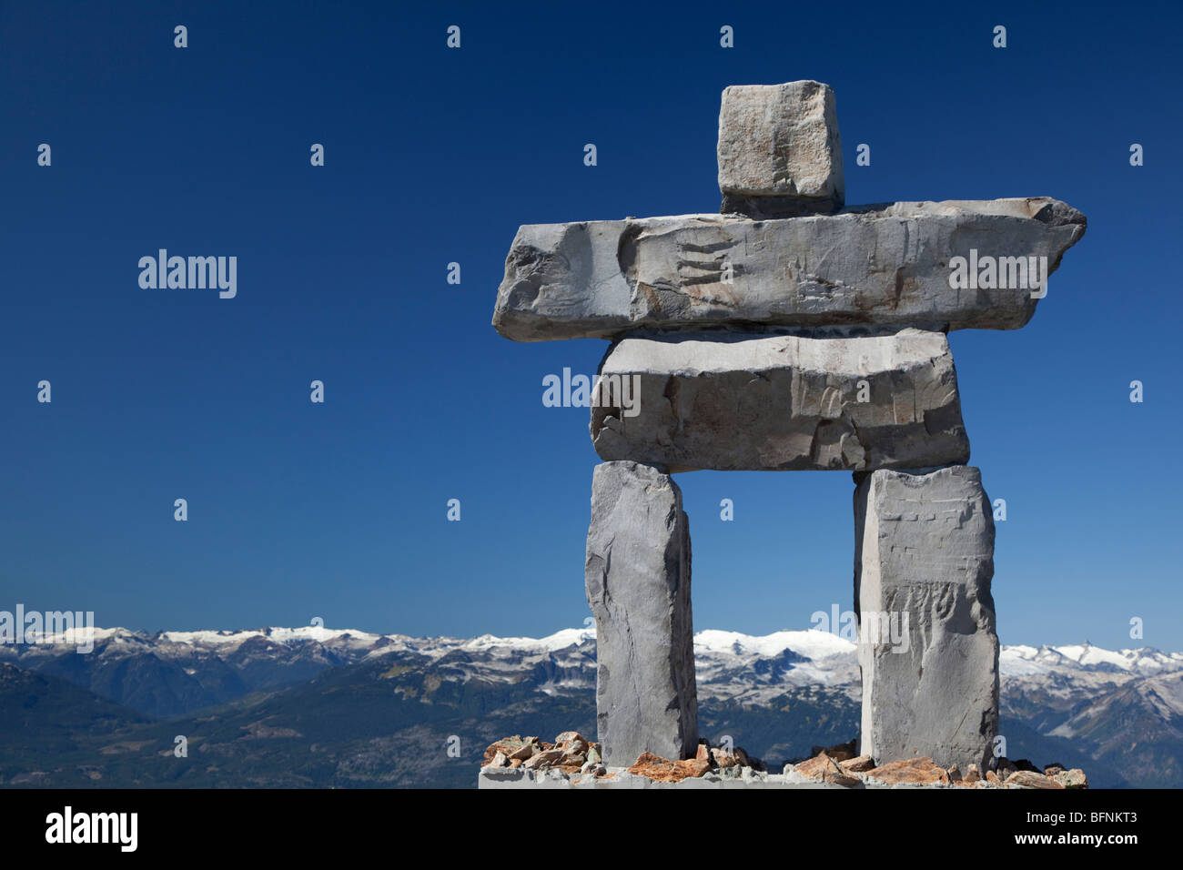 An Inukshuk on Whistler Mountain, British Columbia, Canada Stock Photo ...