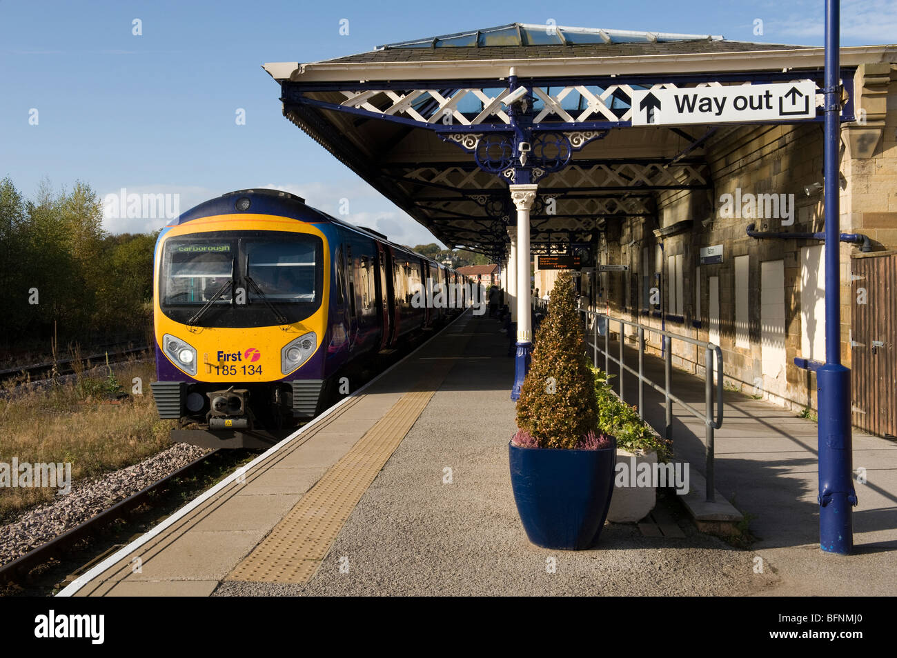 First Group Train at Morton Station, Yorkshire Stock Photo - Alamy