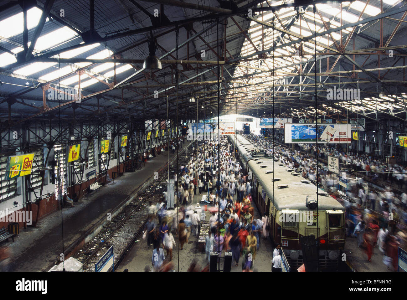 Churchgate railway station at rush hour Bombay Mumbai Maharashtra Stock ...