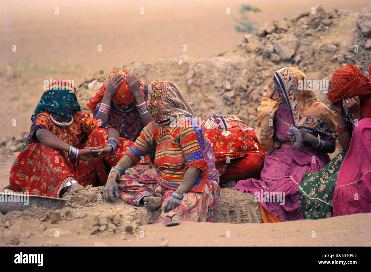 women working in sand storm ; Kutch ; Gujarat ; India Stock Photo - Alamy