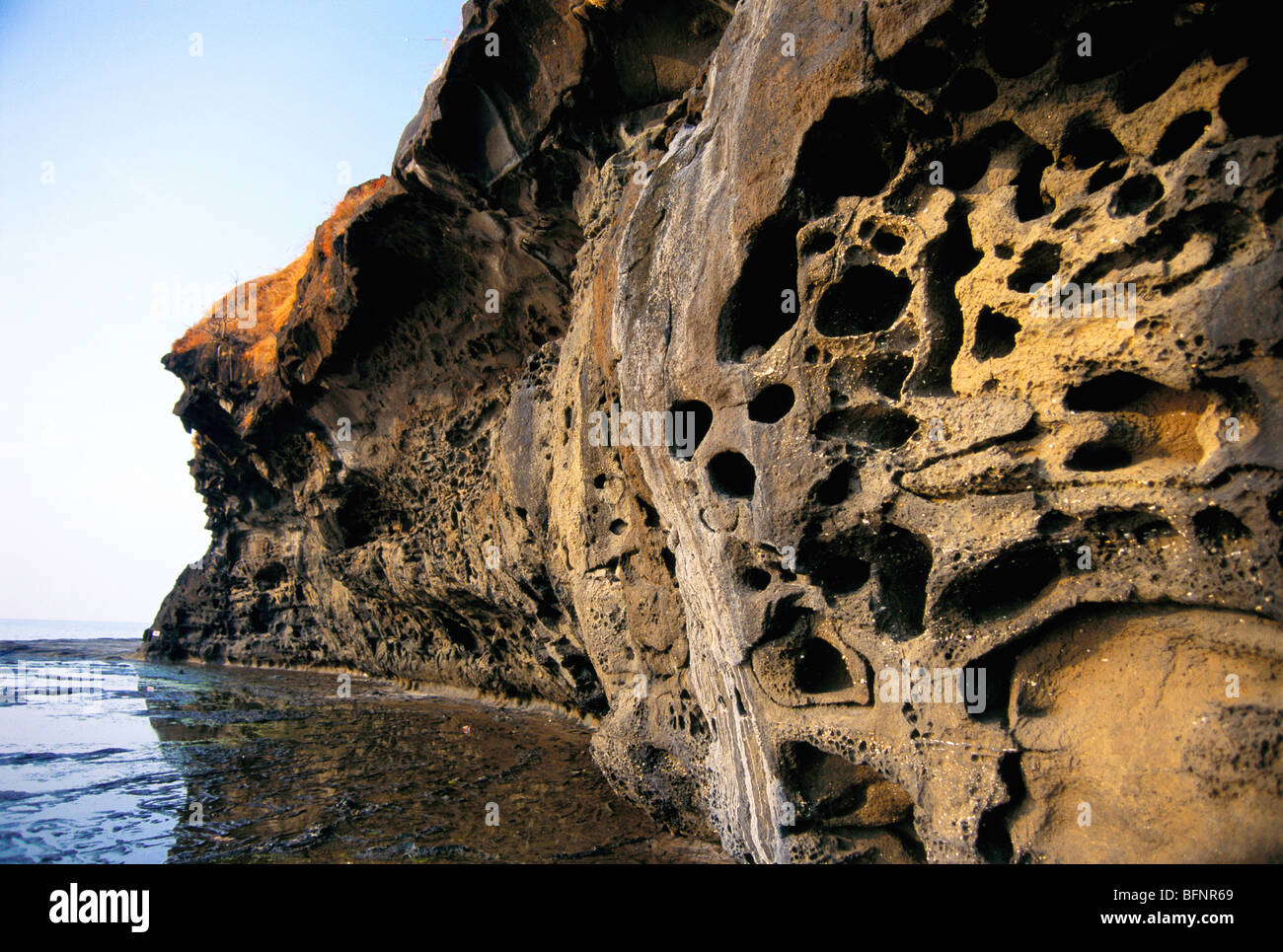 Beehive rocks ; Rock hive ; erosion by sea ; Harihareshwar beach ...