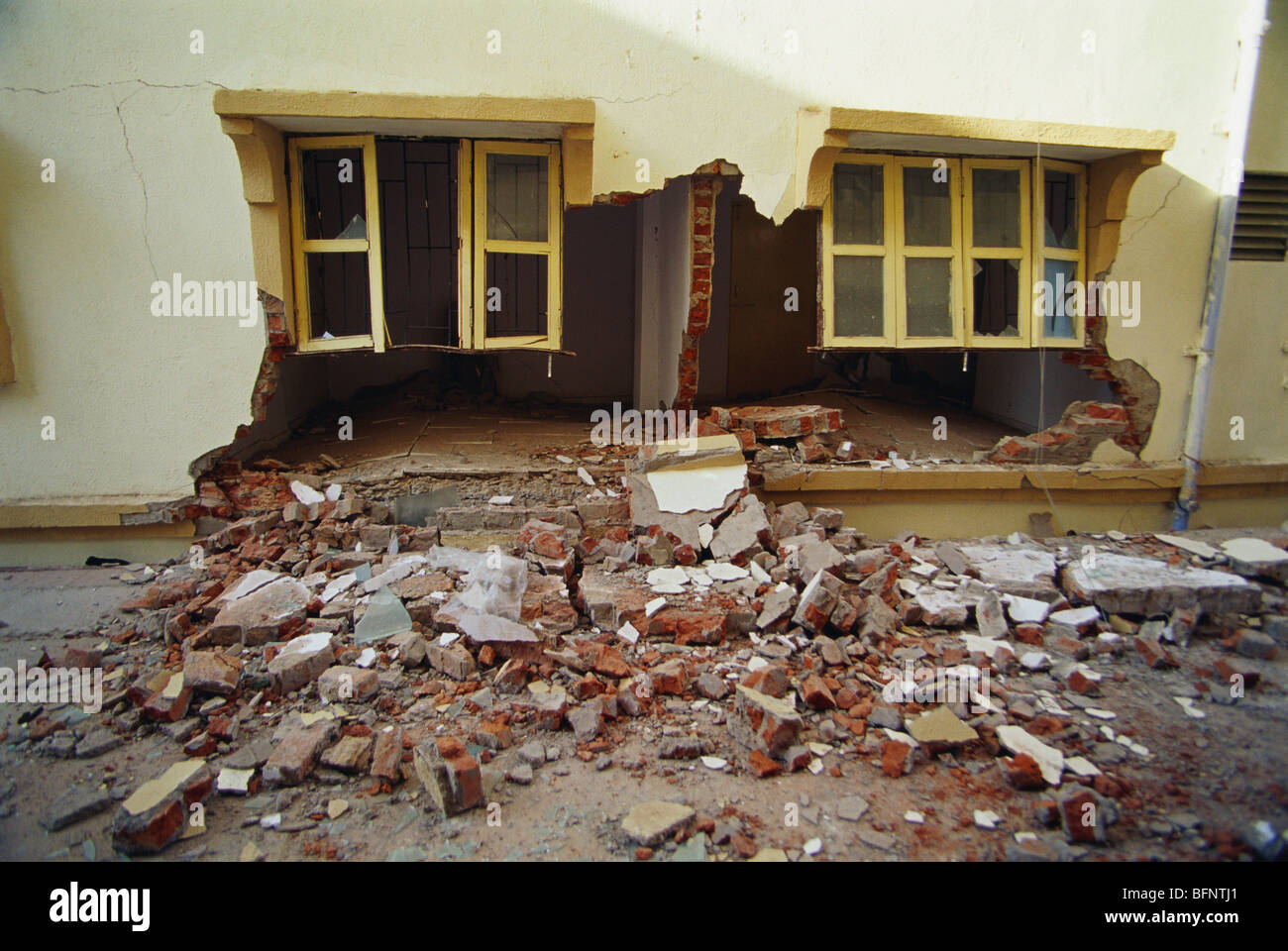 Gujarat Earthquake, house wall broken, Ahmedabad, Gujarat, India, Asia ...