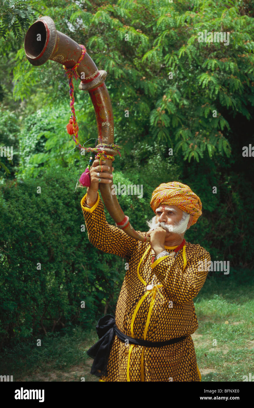 Indian senior man wearing turban with large white moustache ; folk ...