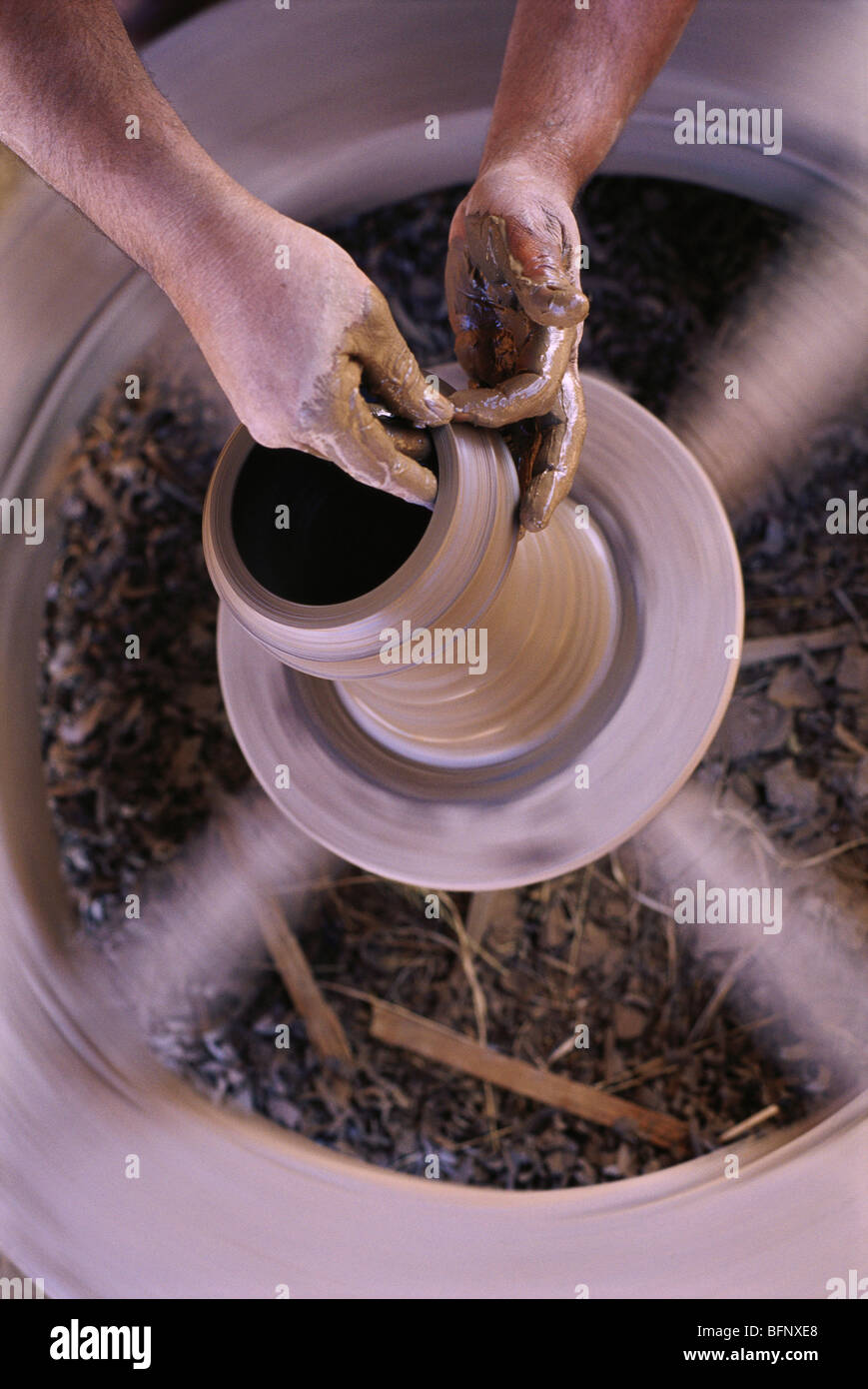 Potter working ; India ; asia Stock Photo - Alamy
