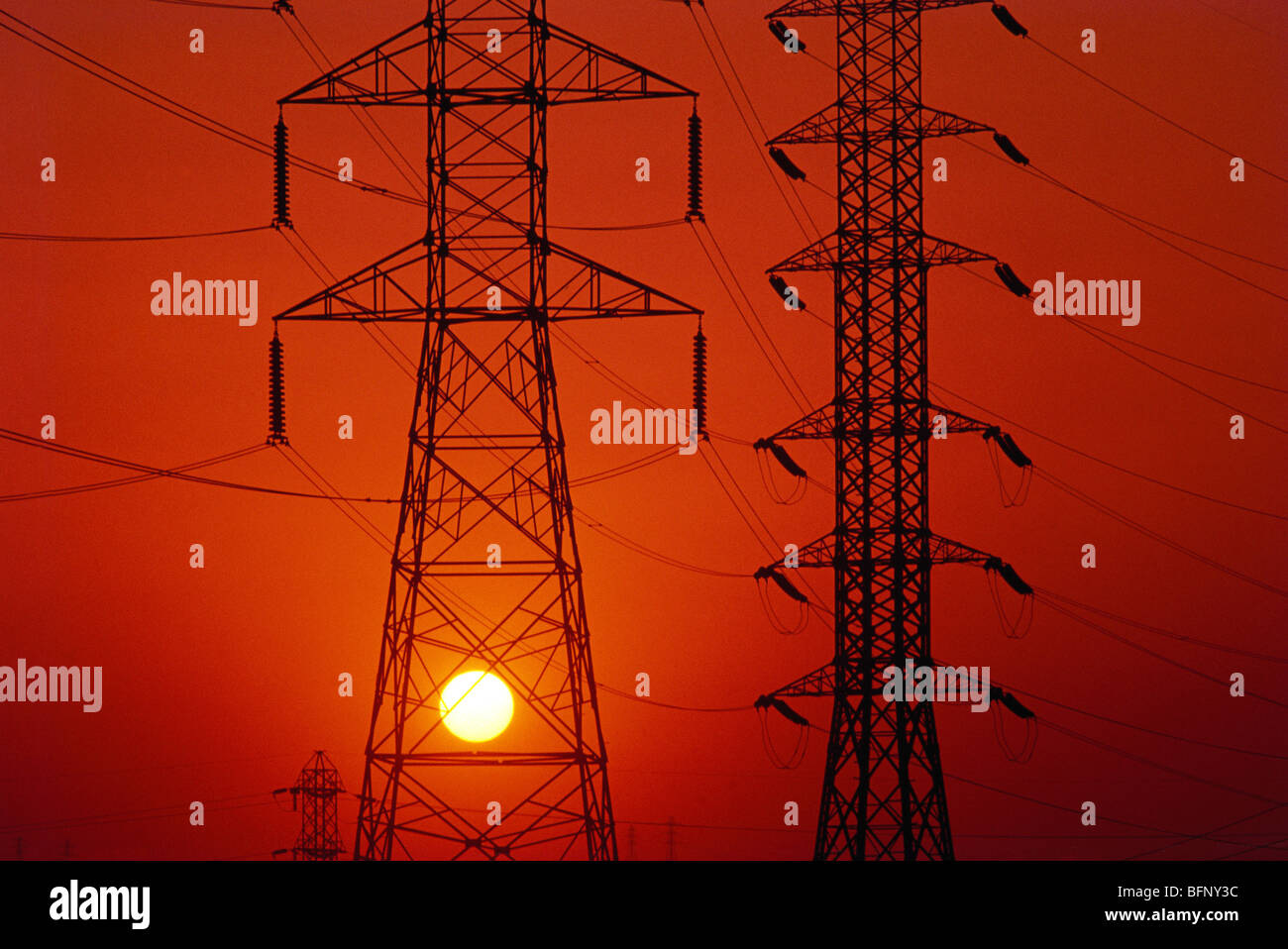 Transmission tower ; Overhead power line ; Electric power transmission ...