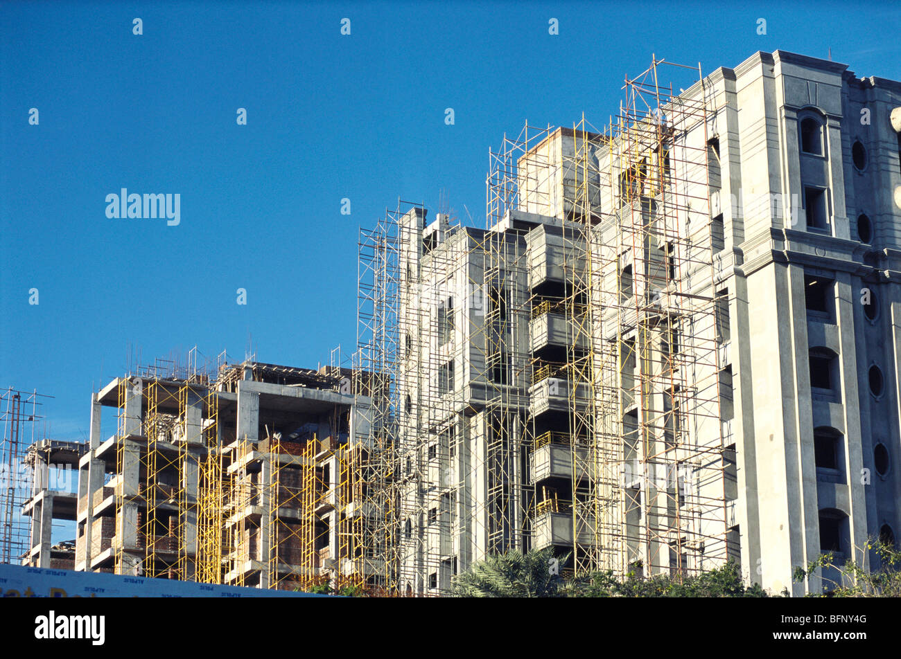 Building under construction ; Madras ; Chennai ; Tamil Nadu ; India ...