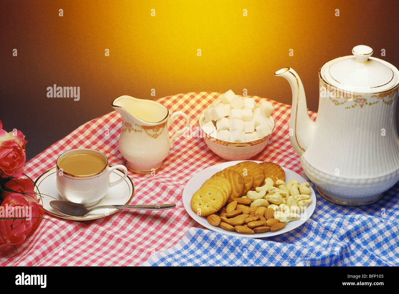 Pot tea sugar cubes milk hi-res stock photography and images - Alamy
