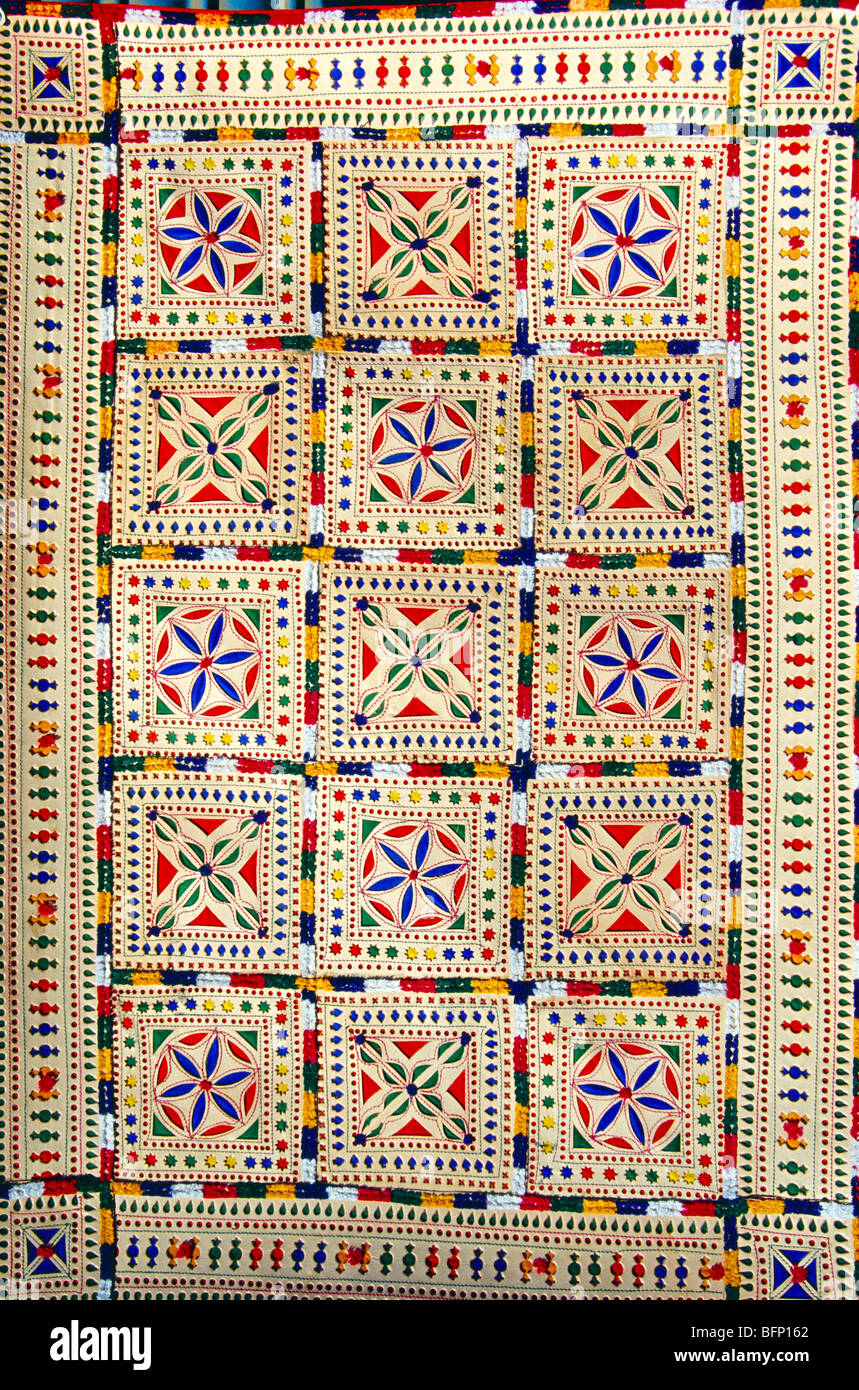 quilt quilted blanket craft handicraft ; Kutch ; Gujarat ; India ; Asia ...