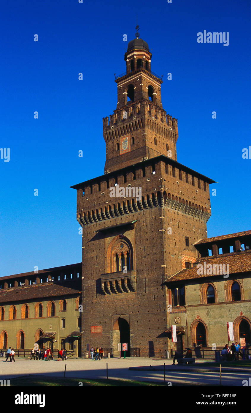 Sforza Castle ; Castello Sforzesco ; Citadel ; Milan ; Italy ; Europe ...