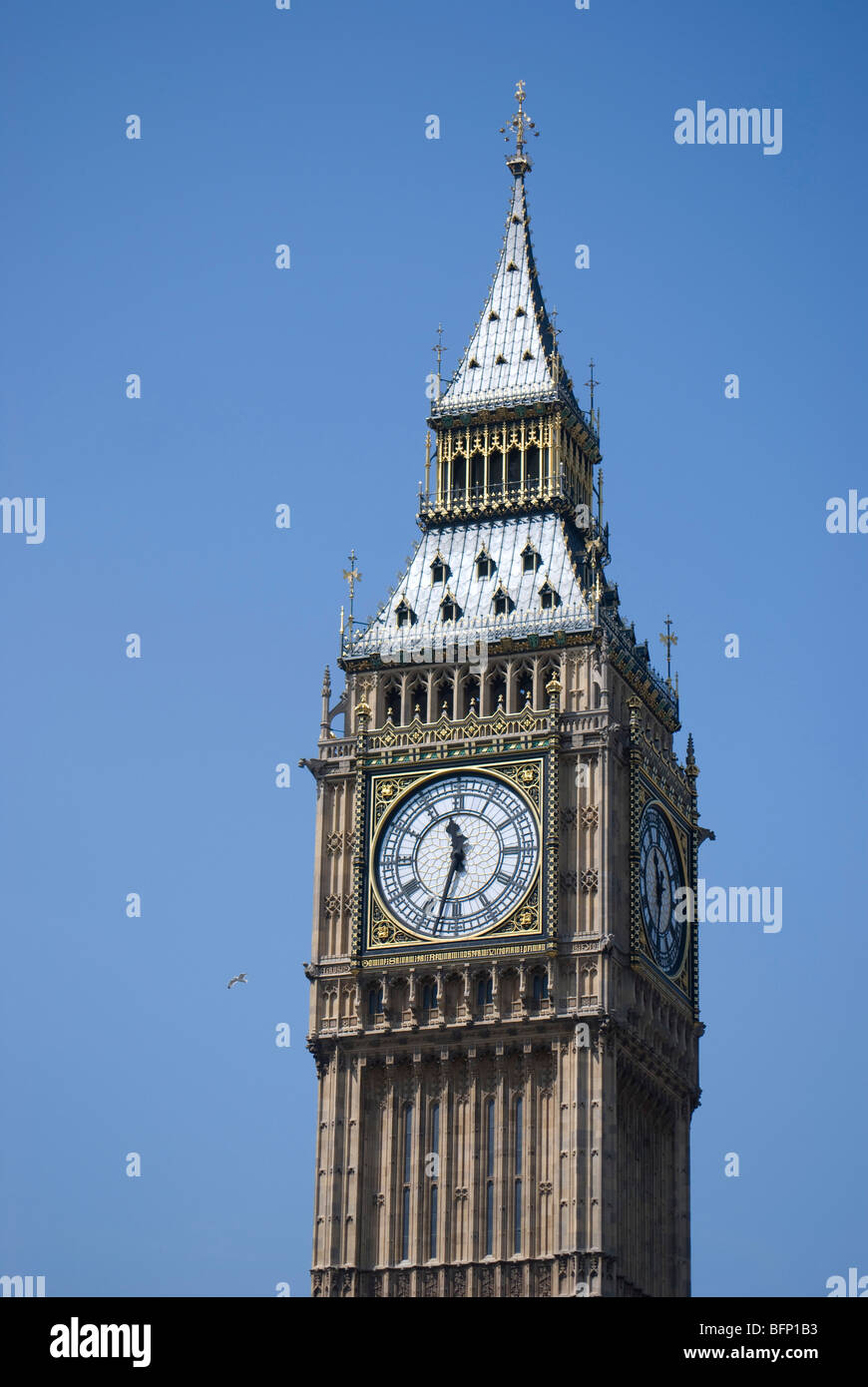 Clock tower of the Palace of Westminster (Houses of Parliament), London ...