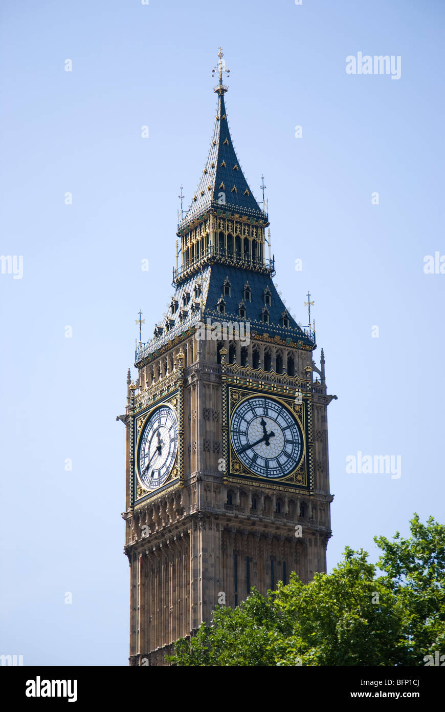 Clock tower of the Palace of Westminster (Houses of Parliament), London ...