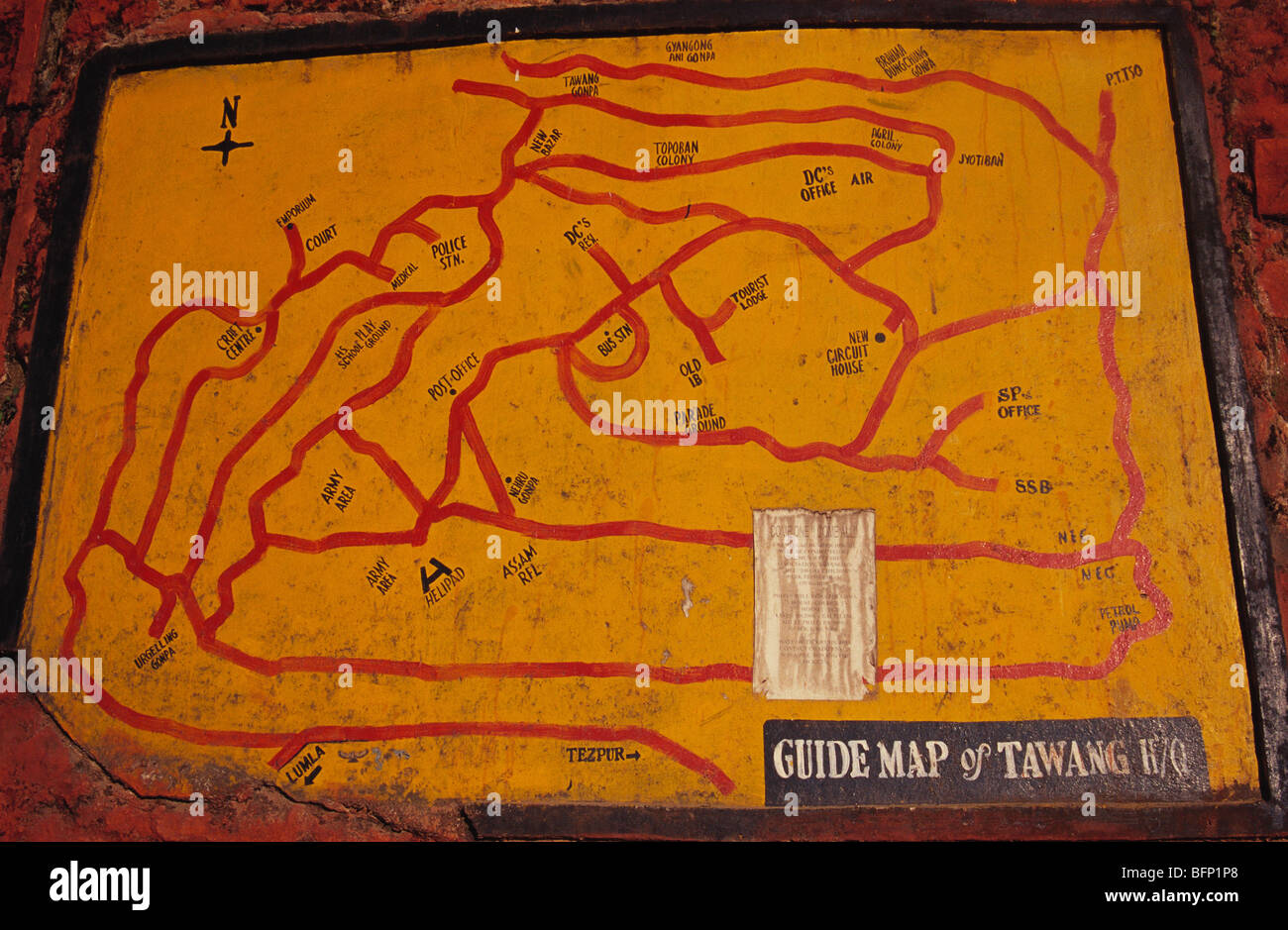 Tawang guide map ; Arunachal Pradesh ; India Stock Photo - Alamy