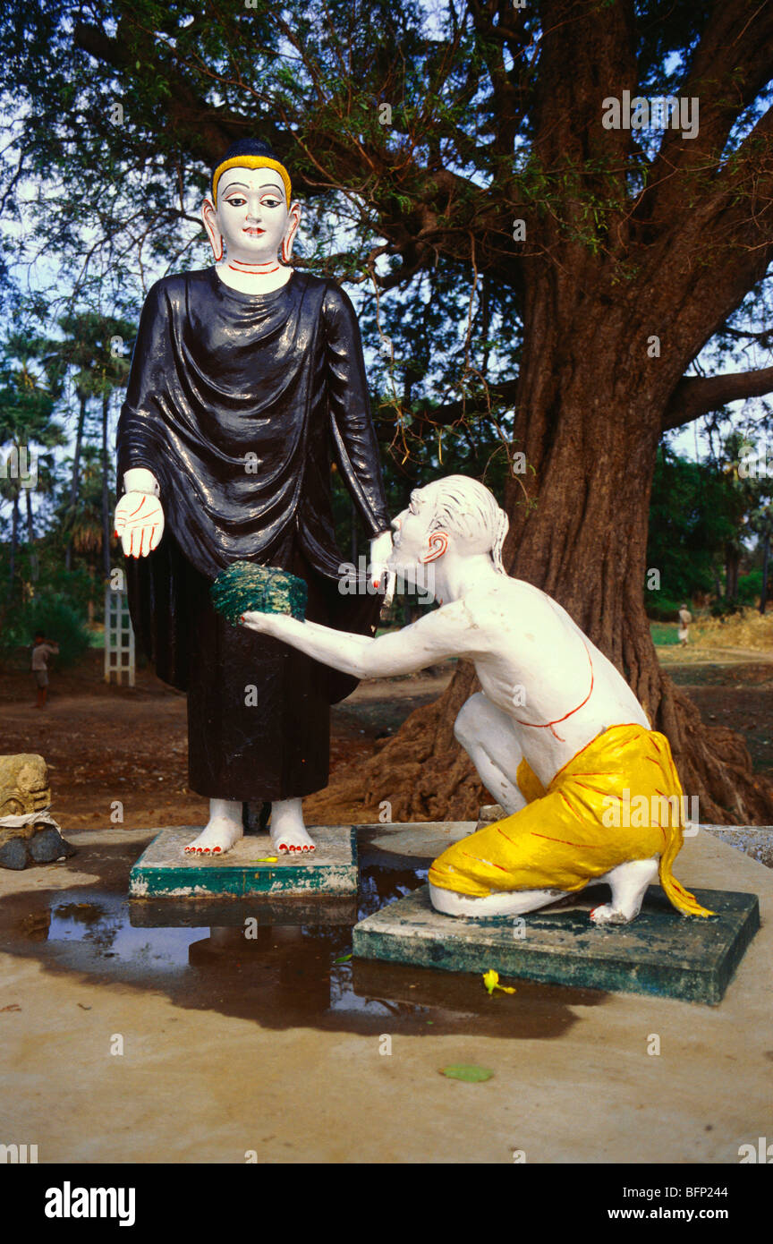 Disciple offering to Buddha ; Bodh Gaya ; Bihar ; India Stock Photo - Alamy