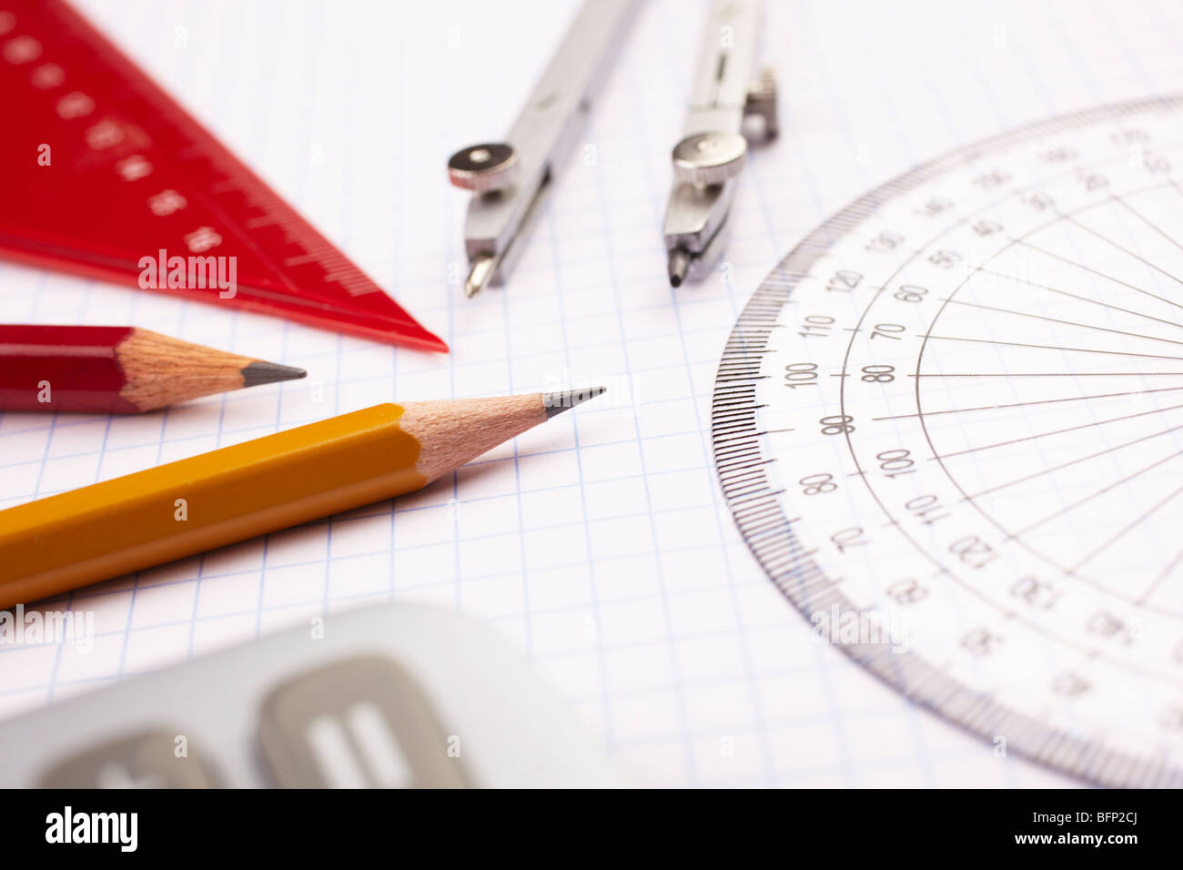 Math paper pencil ruler hi-res stock photography and images - Alamy