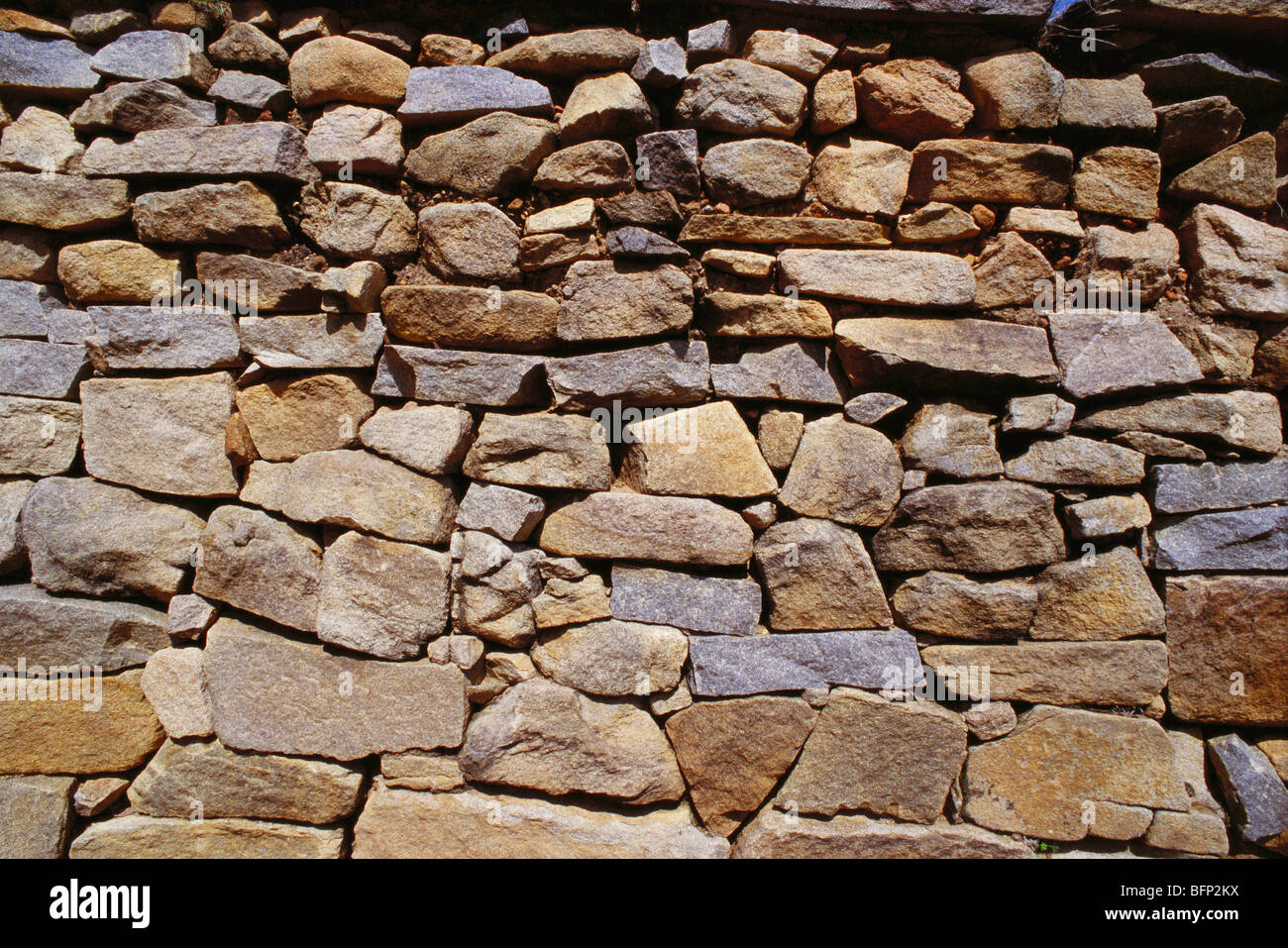 Stone wall ; Rock wall ; Karnataka ; India ; asia Stock Photo - Alamy