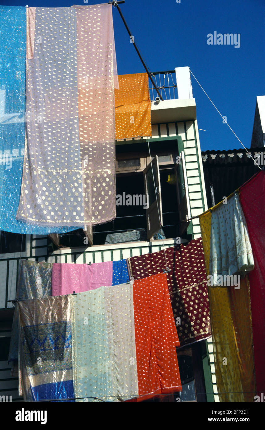 Sarees hanging drying ; Jaisalmer ; Rajasthan ; India ; asia Stock ...