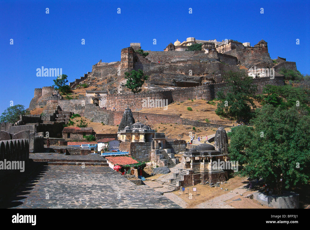 Mewar fortress ; Kumbhalgarh fort ; Udaipur ; Rajsamand ; Rajasthan ...