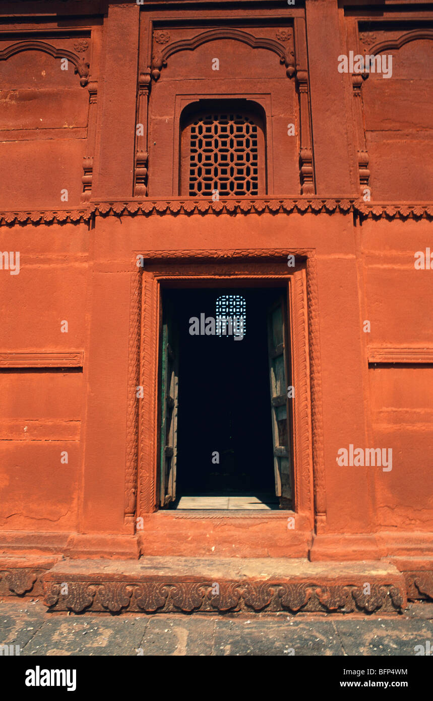 Shiva temple entrance door ; Ramnagar fort ; Varanasi ; Uttar Pradesh ...