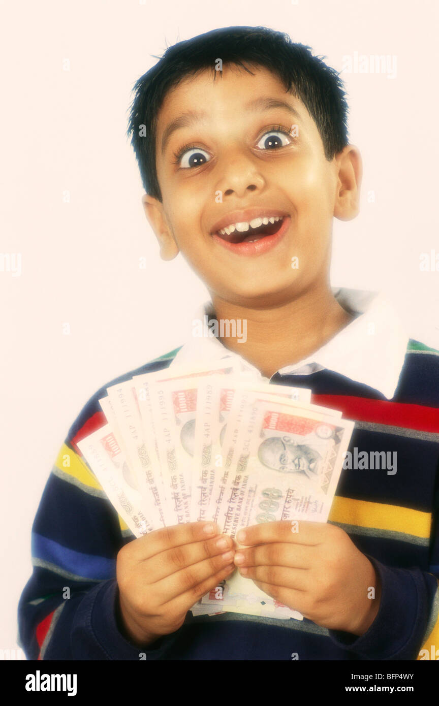 Indian boy child surprised on receiving large amount of money ; india ...