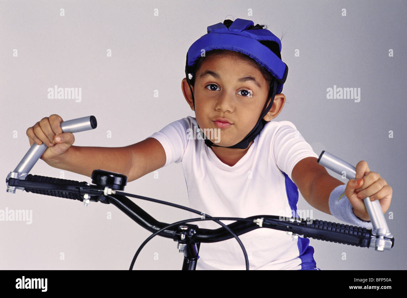 Boy dressed as cyclist with cycle MR#501 Stock Photo - Alamy