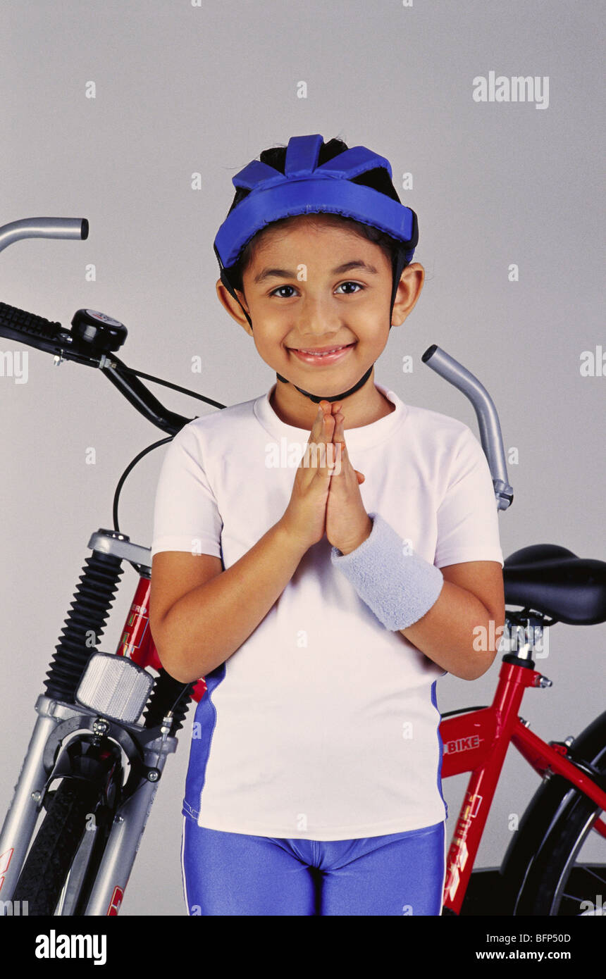 Boy dressed as cyclist with cycle MR#501 Stock Photo - Alamy