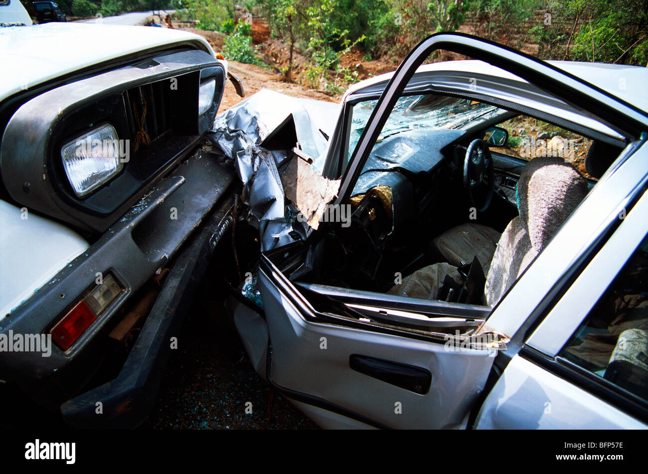 Cars accident ; cars collision ; two cars collided ; traffic collision ...