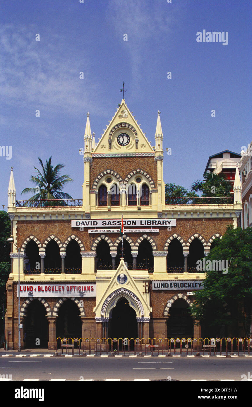 David Sassoon Library building with clock ; Lund & Blockley Opticians ...