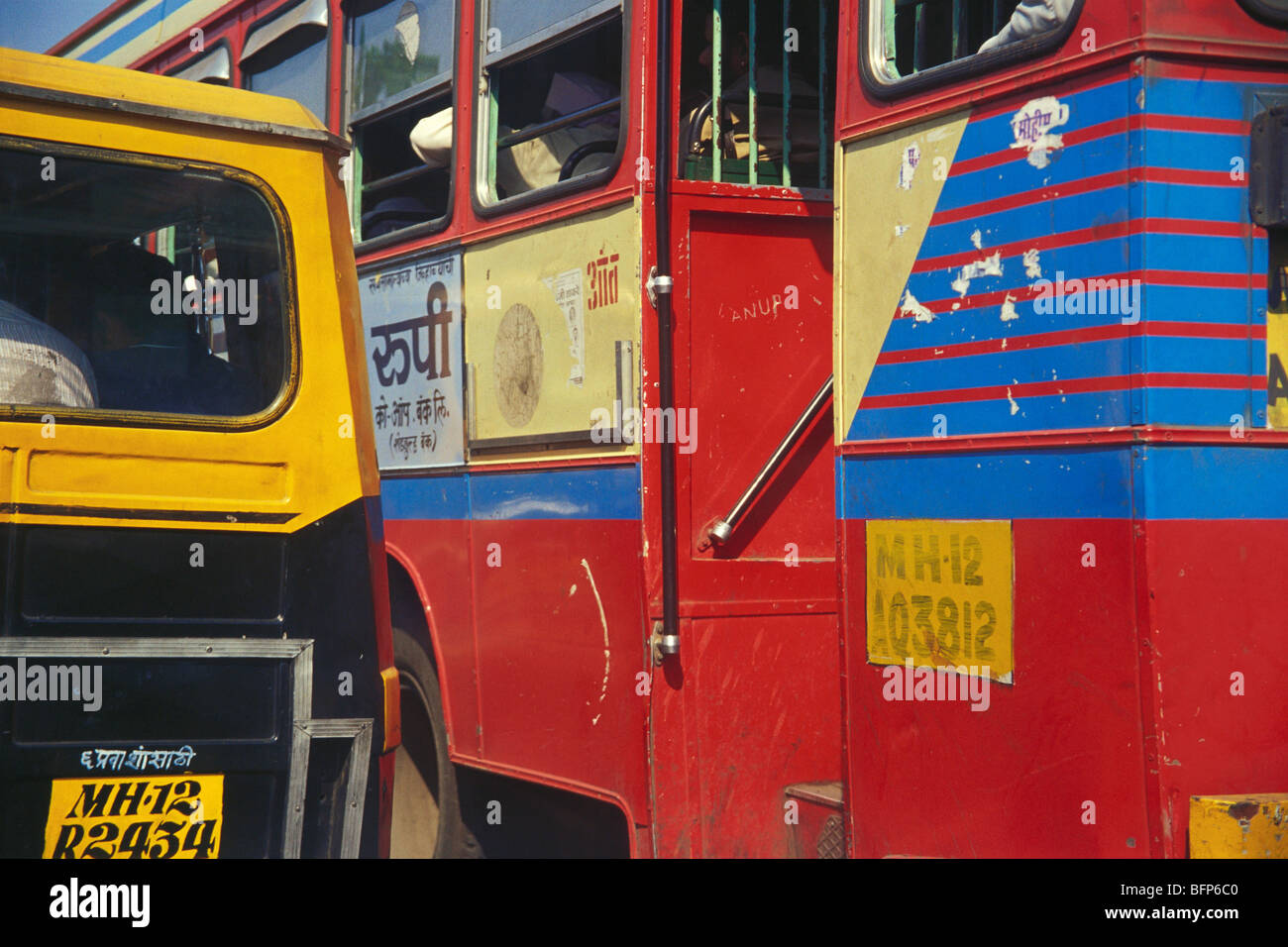Red yellow bus india hi-res stock photography and images - Alamy