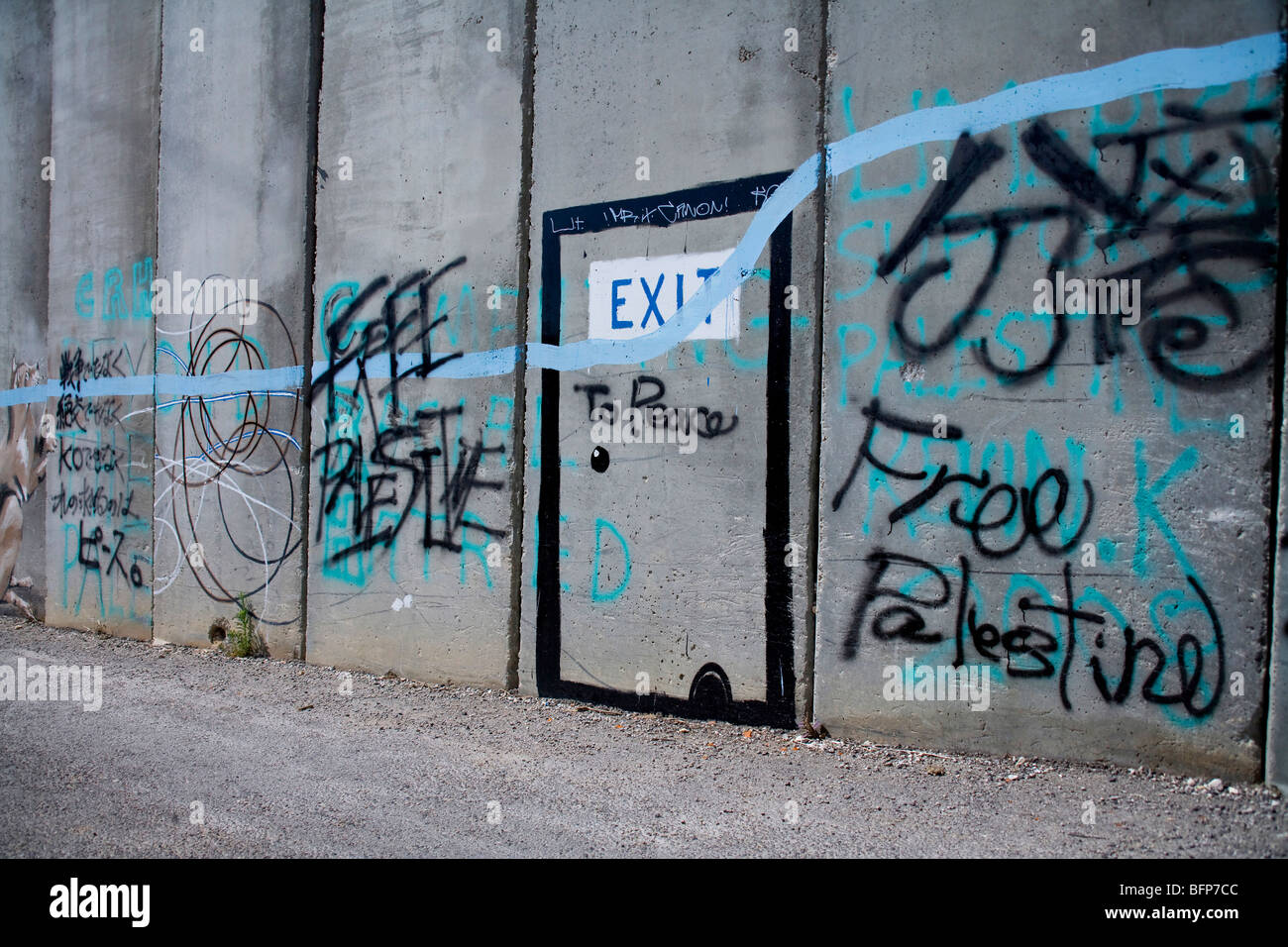 The West Bank separation wall in Bethlehem, Palestine, Middle East ...