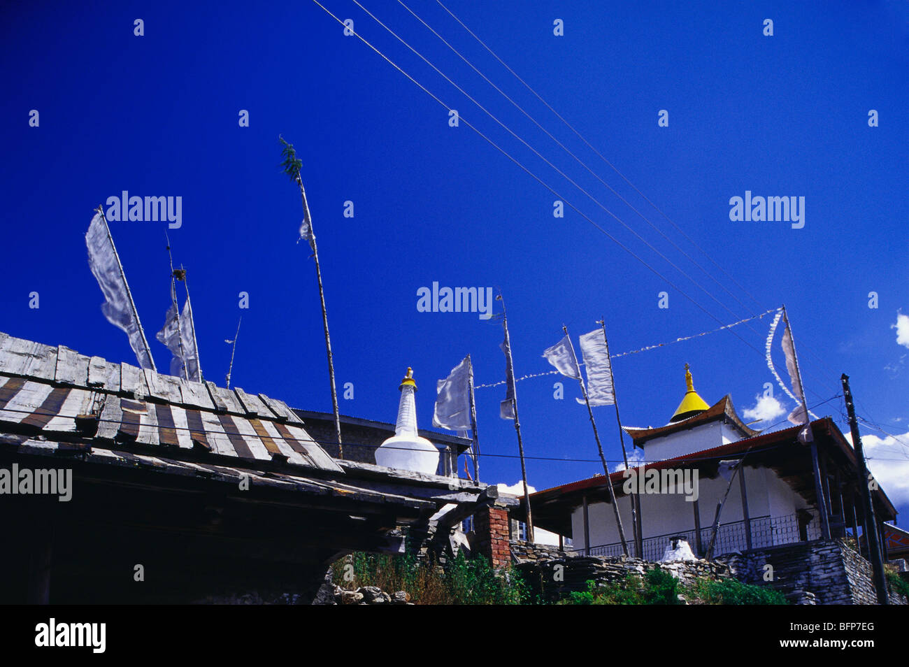 Buddhist monastery ; Kalpa gompa ; Kalpa ; Kinnaur ; Himachal Pradesh ...