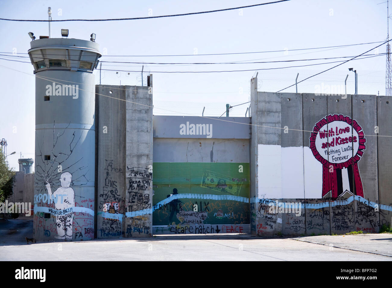 The West Bank separation wall in Bethlehem, Palestine, Middle East ...