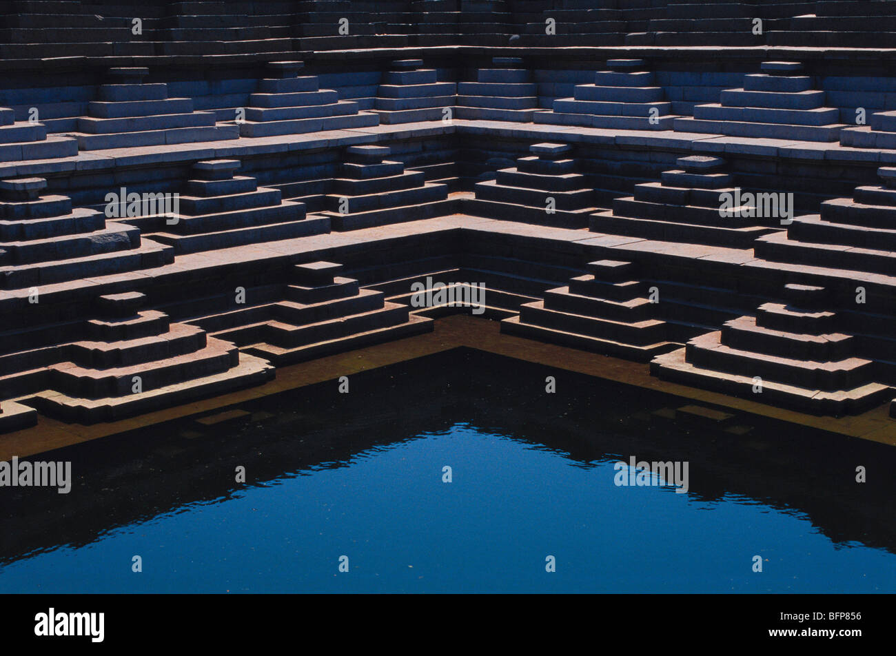 Pushkarni stepped tank ; Hampi ; Hospet ; Karnataka ; India Stock Photo ...